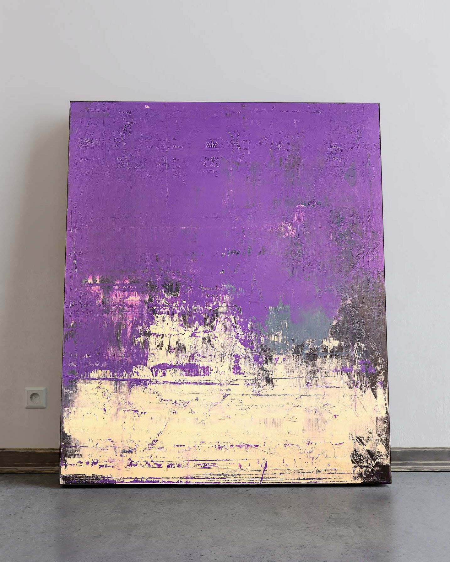 Large Abstract Painting - Broken Purple - 46x38 Inch Acrylic on Canvas ...