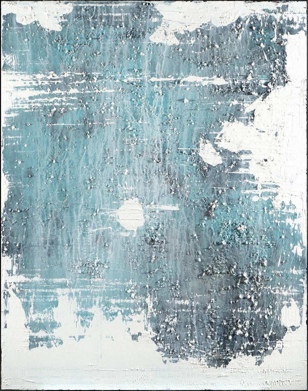 White Abstract Painting - Cold Falling White - 38x30 Inch Acrylic on ...