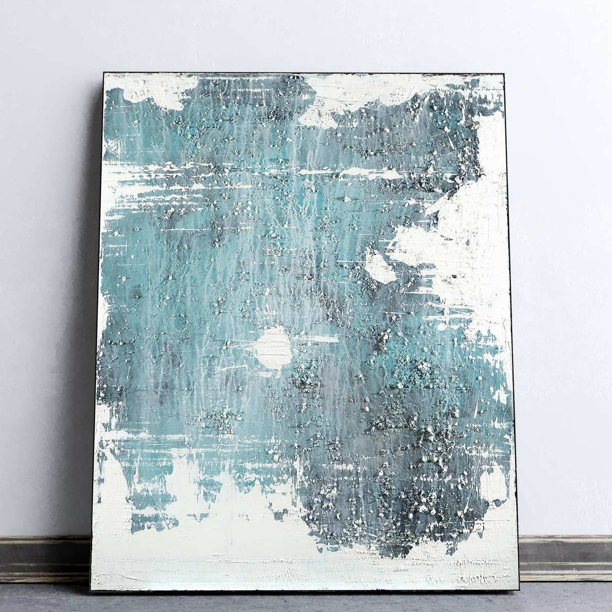 White Abstract Painting - Cold Falling White - 38x30 Inch Acrylic on ...