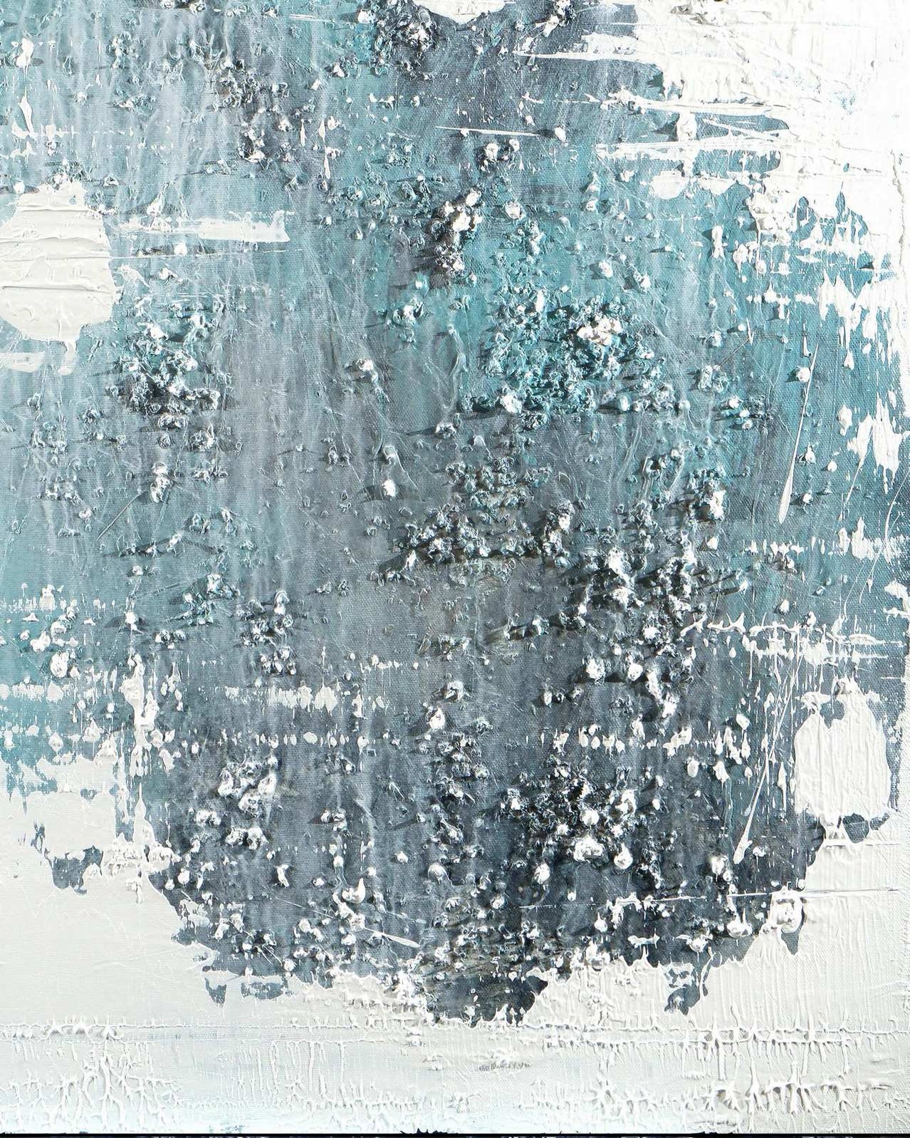White Abstract Painting - Cold Falling White - 38x30 Inch Acrylic on ...