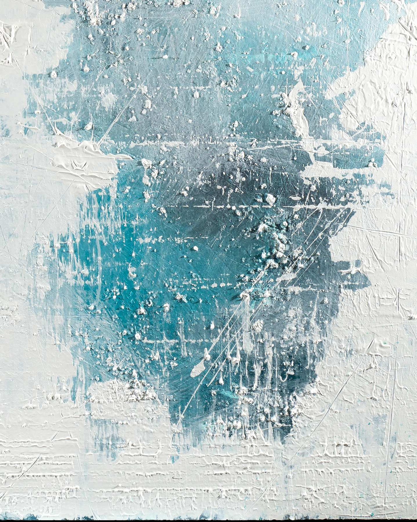 Cold Voice - Large Gold Abstract Painting - 46x38 Inch Acrylic on ...