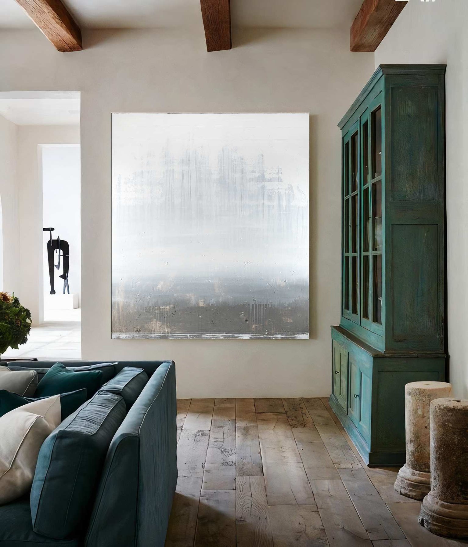 Large Abstract Painting - Misty Meadow - 63x55 Inch Acrylic on Canvas ...